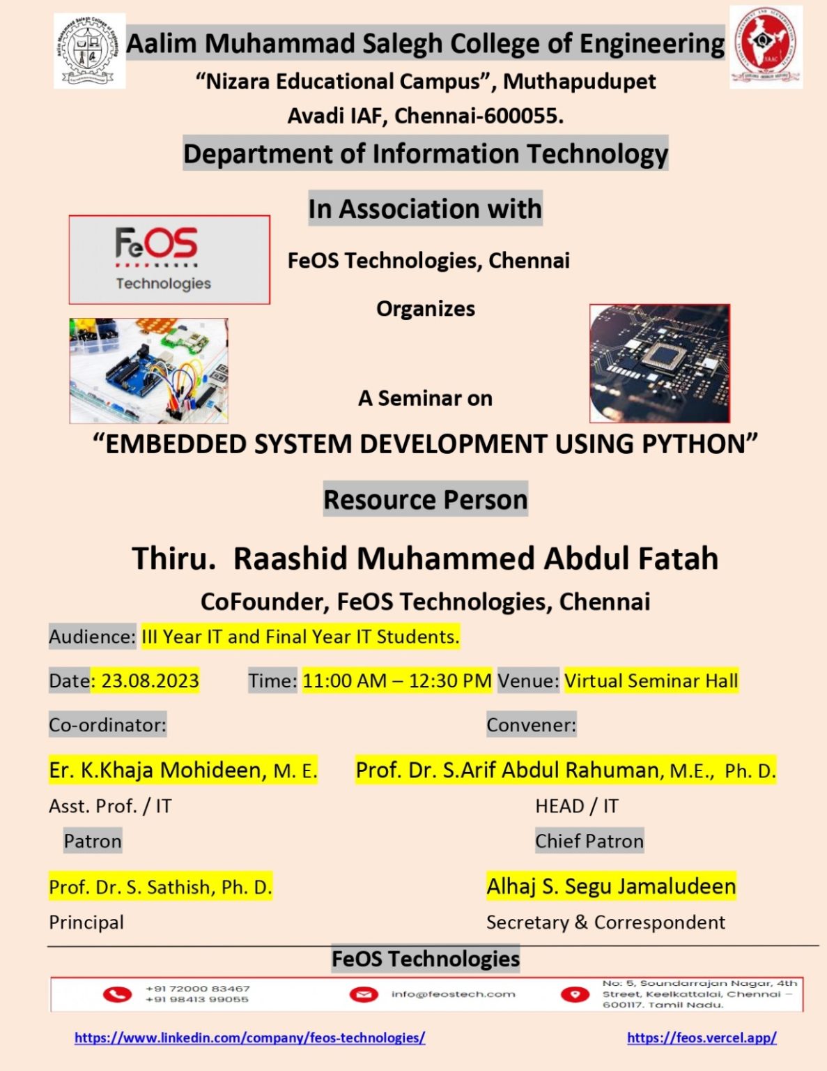 Dept of IT | Engineering college with hostel facilities in chennai