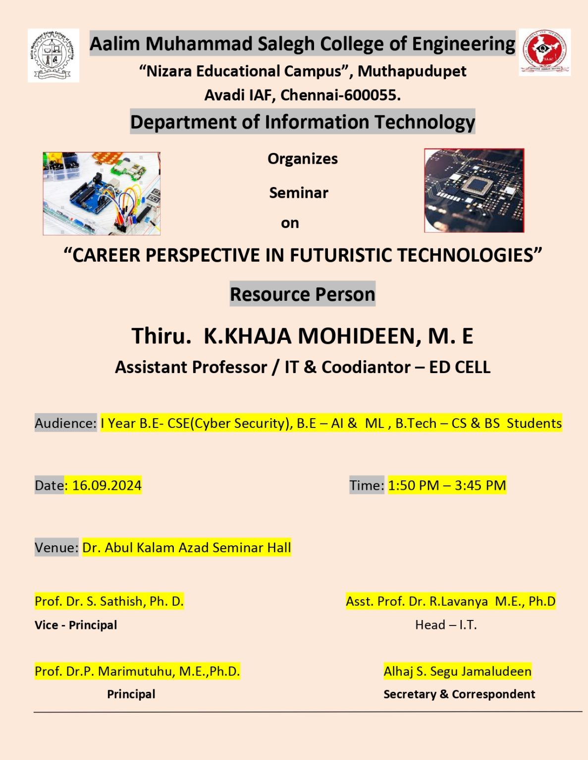 Dept of IT | Engineering college with hostel facilities in chennai