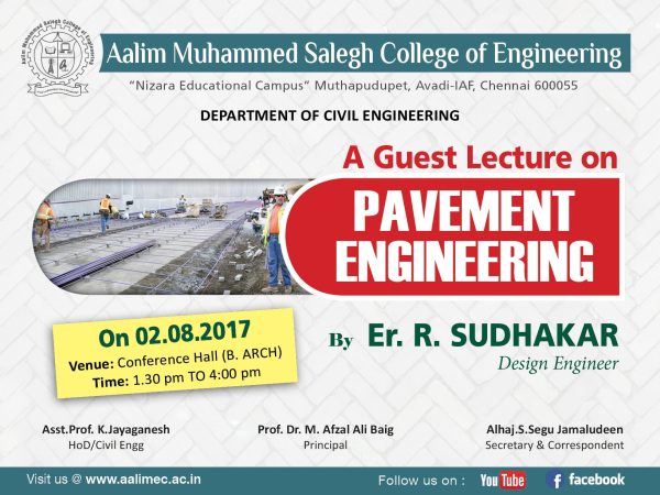 Pavement Engineering - Aalim Muhammed Salegh College of Engineering